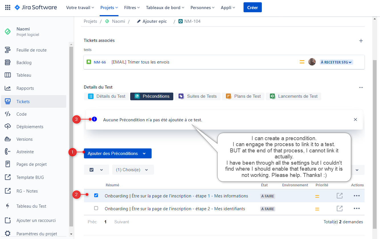 How to place preconditions before test in xray? Gl...