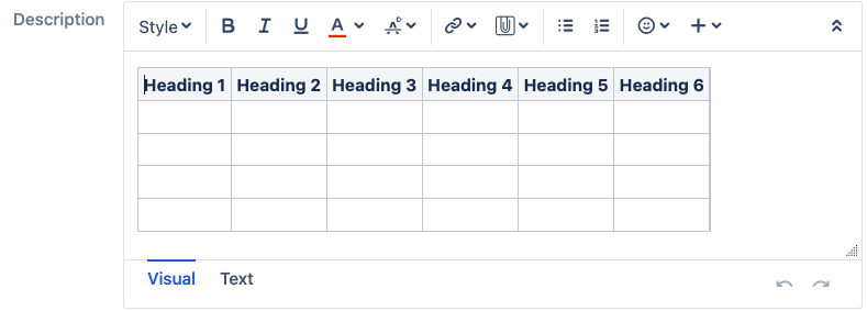 Solved: Insert table in Description (system field) using J...