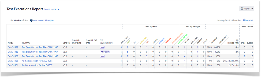 XRay Test Execution Report