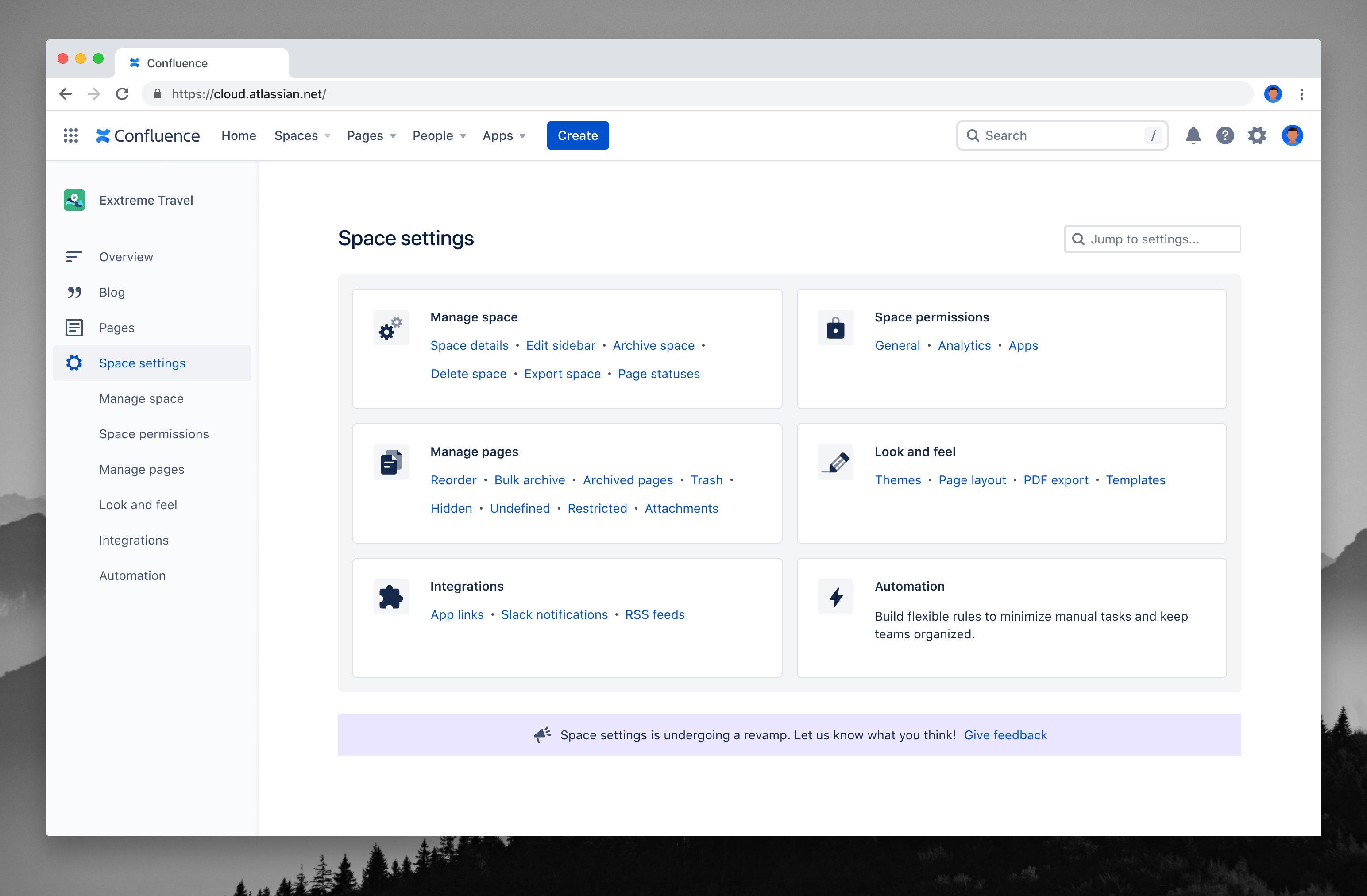 Confluence Cloud Space Settings