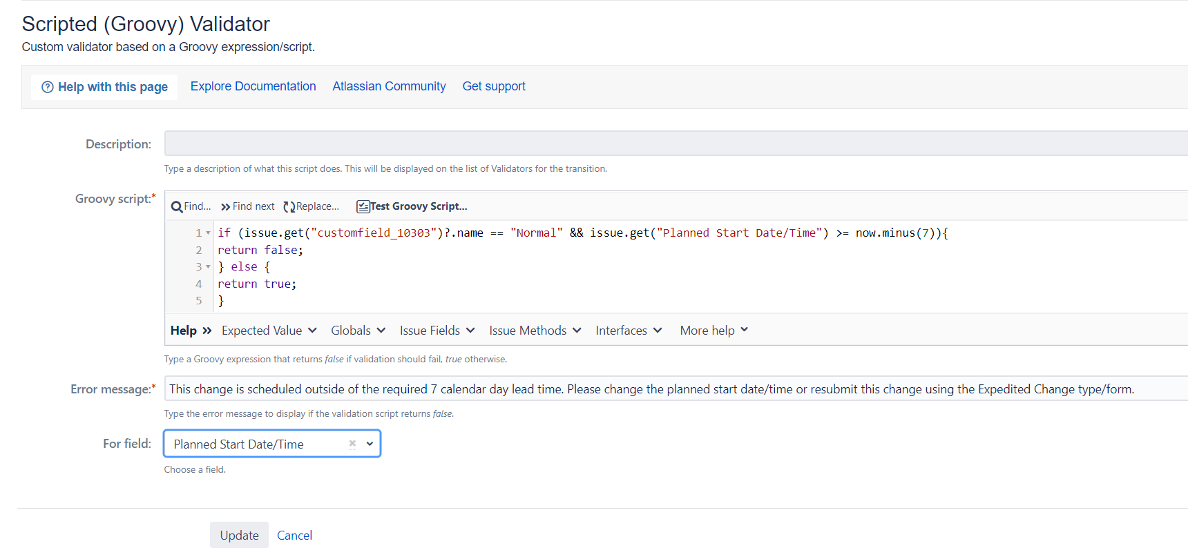 Custom Date field validation to check if it is les...