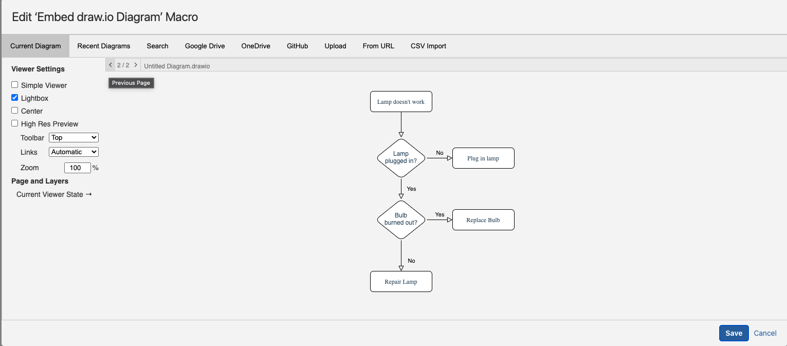 Solved: Embedd Draw.io diagram, default to a specific tab