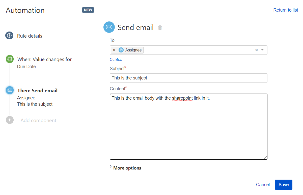 Solved: Jira Project Automation - Sending external link in...