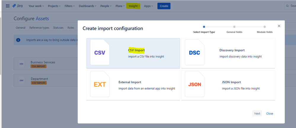How to bulk import assets to new Jira Insight