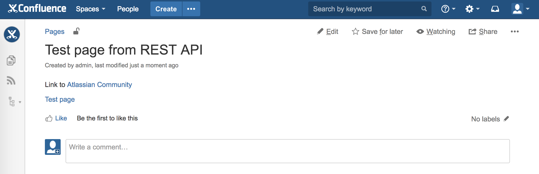 Adding Link To Confluence Page Via Rest Api