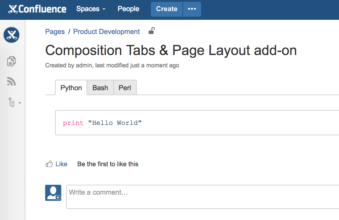 Is there a code box with tabs for multiple program...