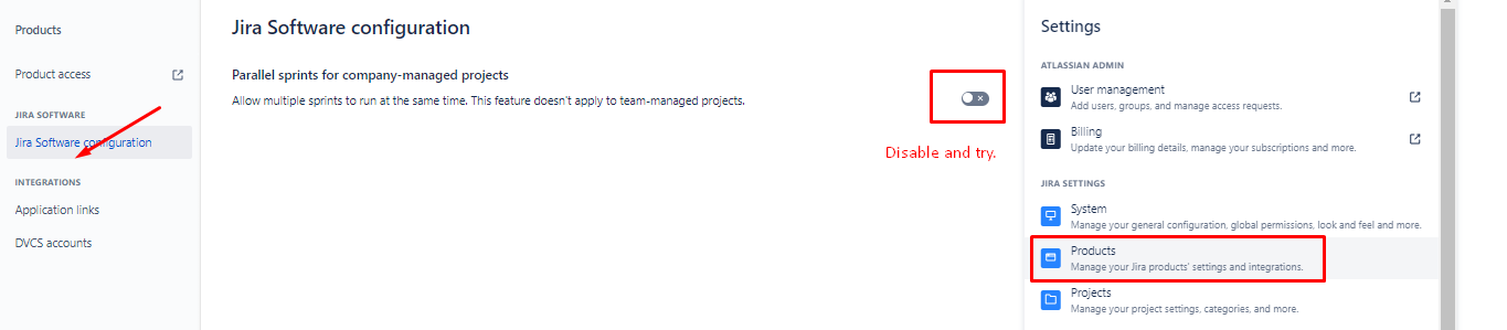 Unable to start Parallel sprint on a Software proj...