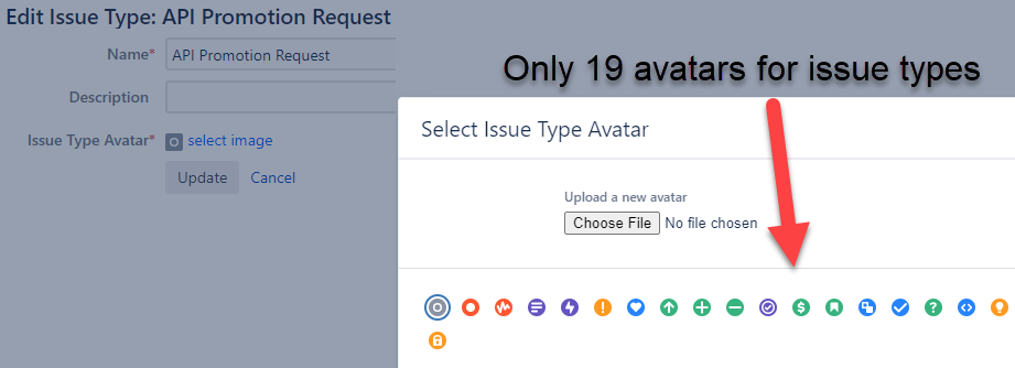 Are there new avatars for issue types in JIRA Serv...