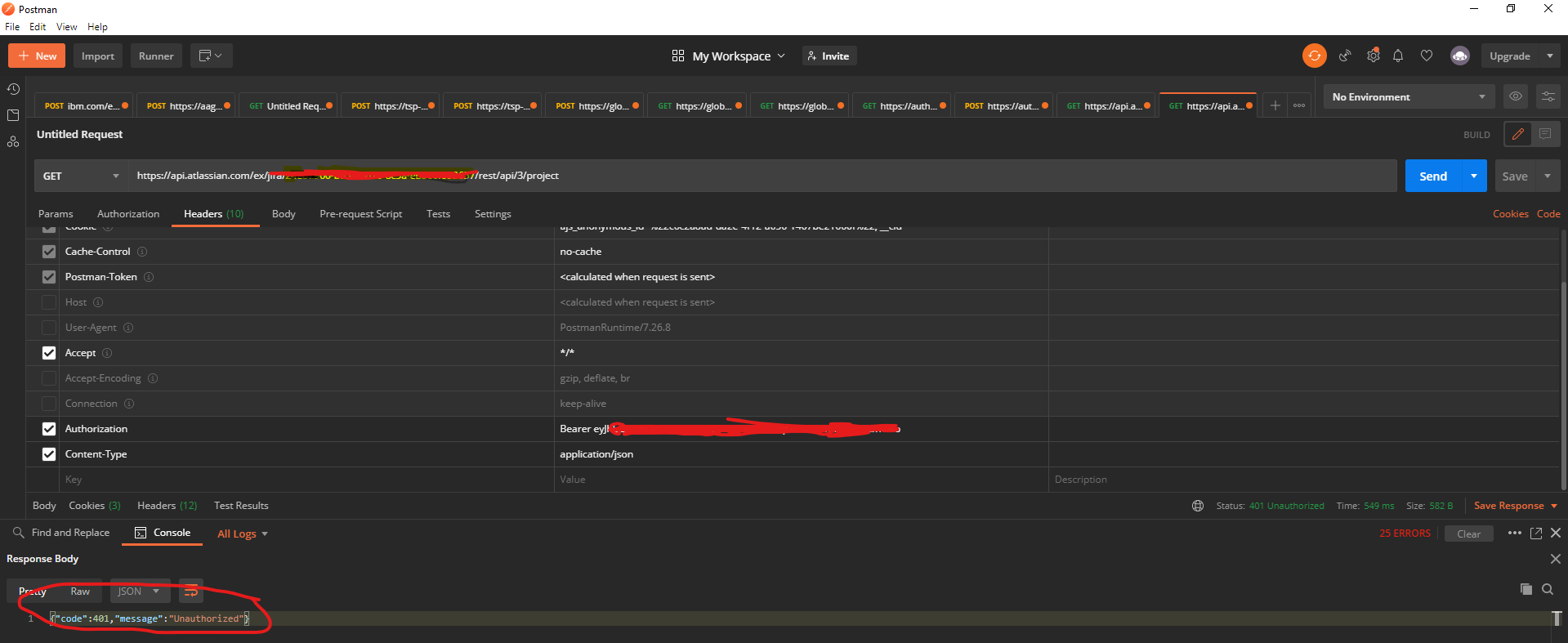 Unable To Authenticate Rest Api Using Bearer Token 