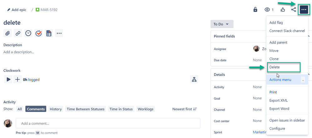 How to delete an issue from Jira? Save the deleted... - Atlassian Community
