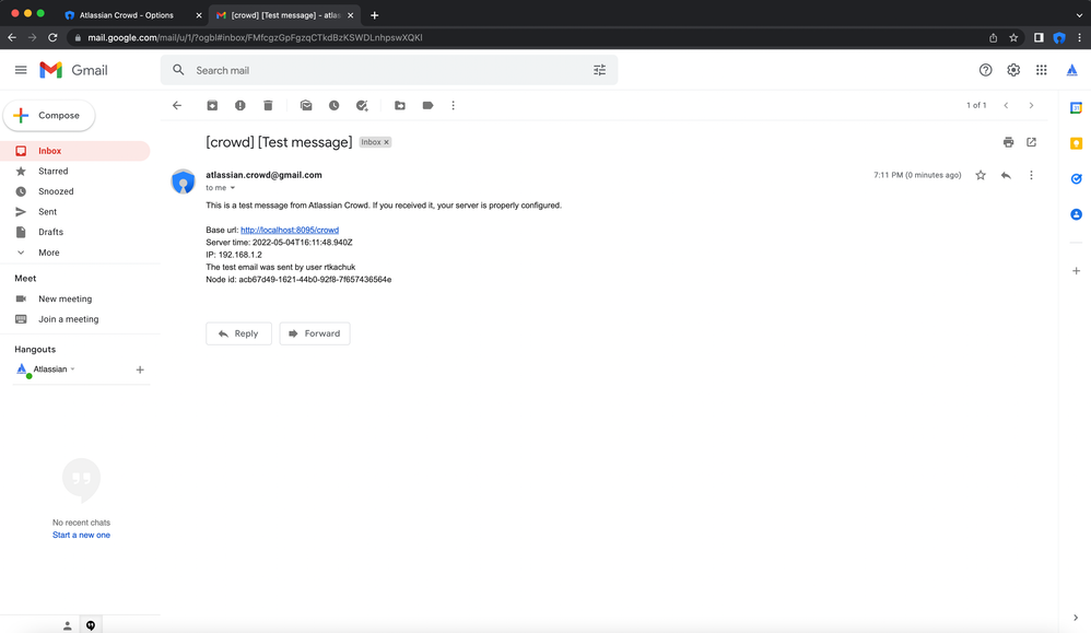 Can't sent test mail