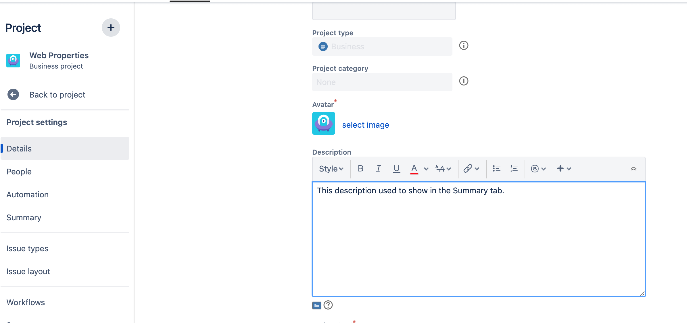 Solved: Where did the project description go in the Summar...