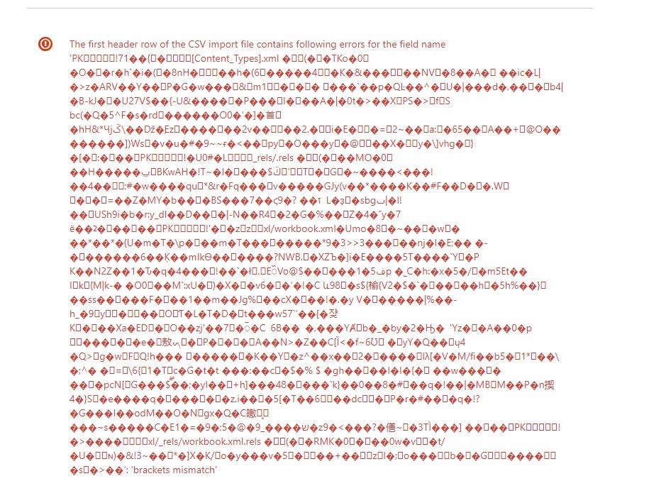 Solved Meaning Of Error Message When Attempting To Import