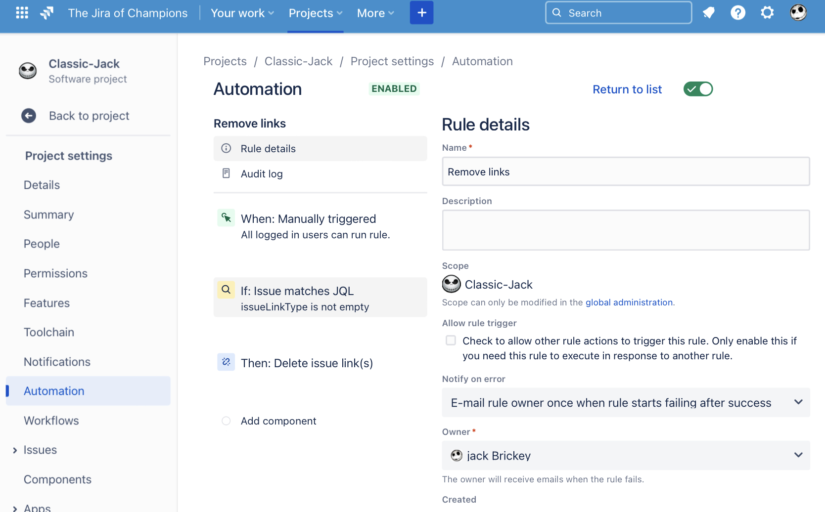 Solved Automation Not Deleting Issue Links But Successful