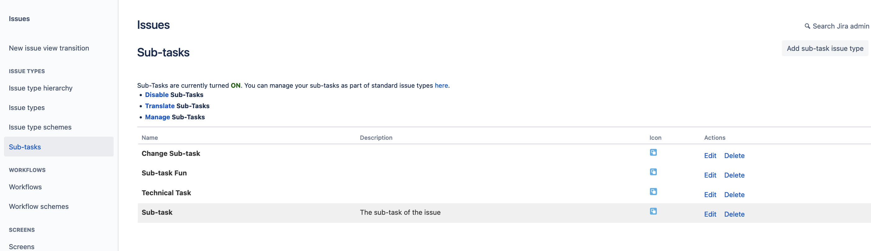 Custom Issue Type Hierarchy
