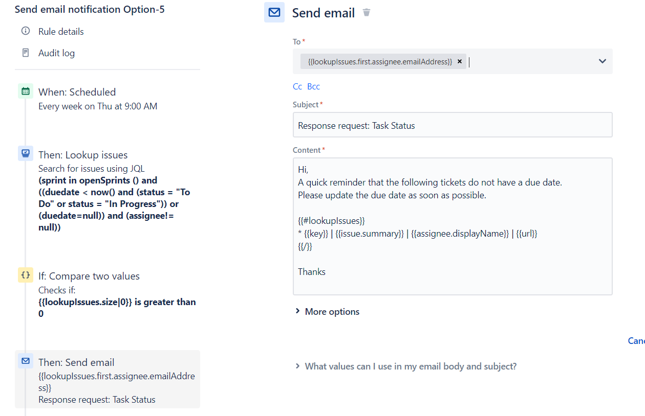 Solved 1 Notification Per Assignee Via Automation On Jira