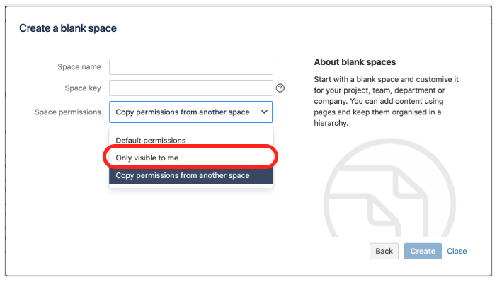 Restrict space browsing to other user than the own...