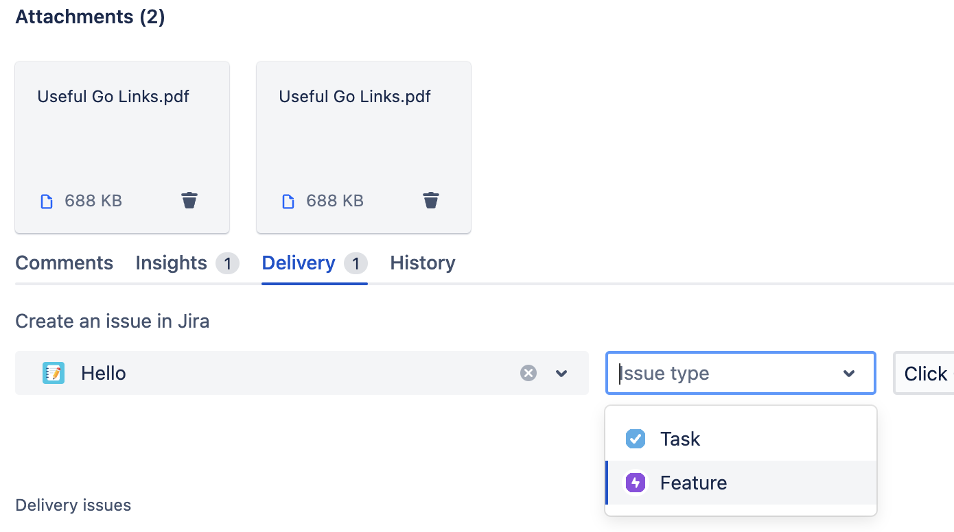 Use custom issue type name in Delivery tab