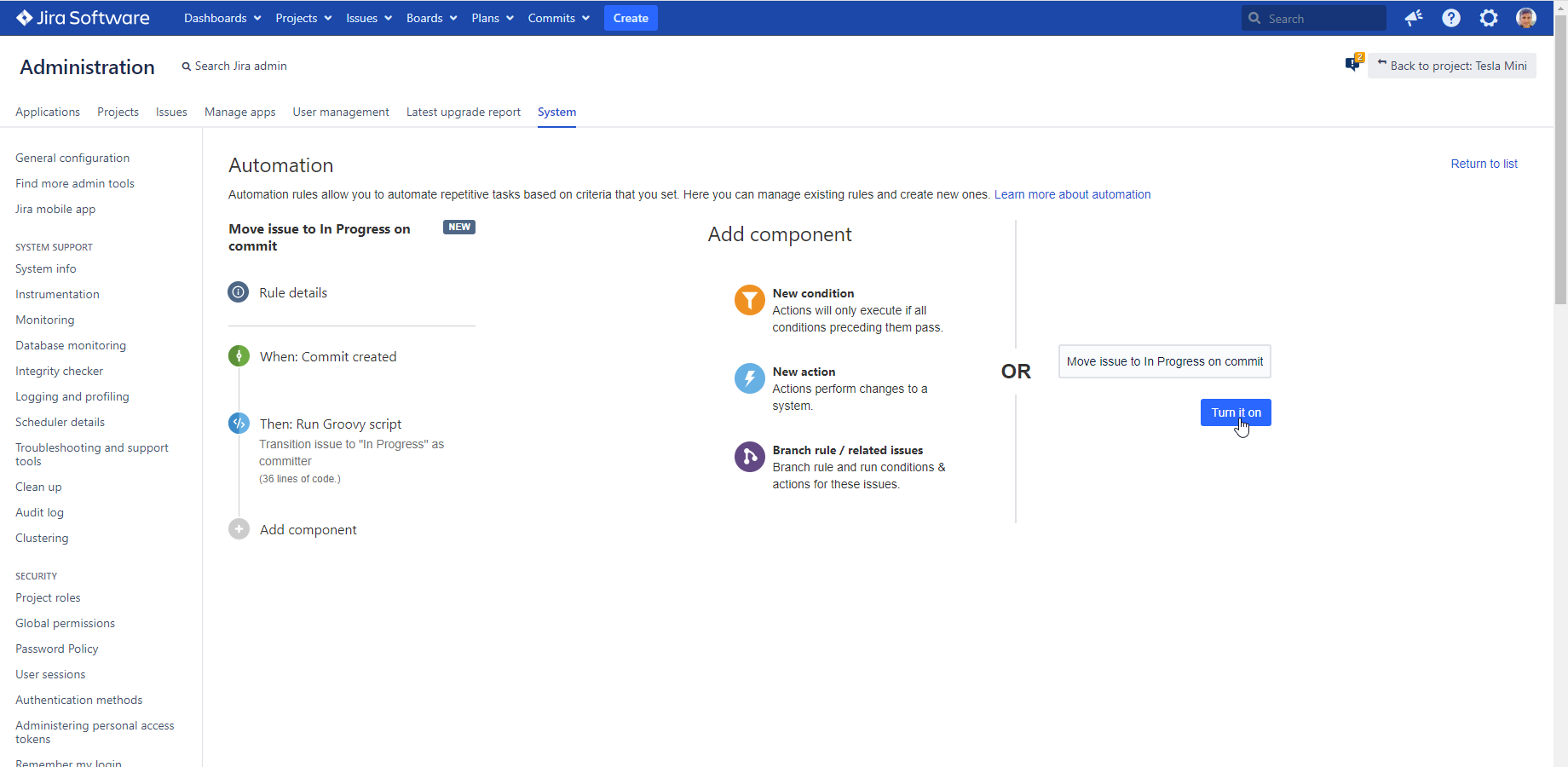 How to transition a Jira issue on first commit - Atlassian Community