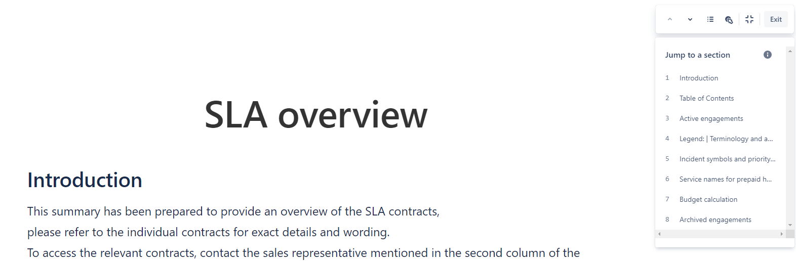 Table of Contents Improvements