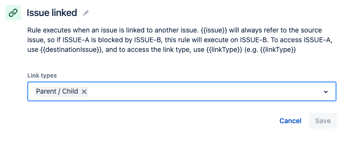 How do I update the "parent link" for an issue usi...