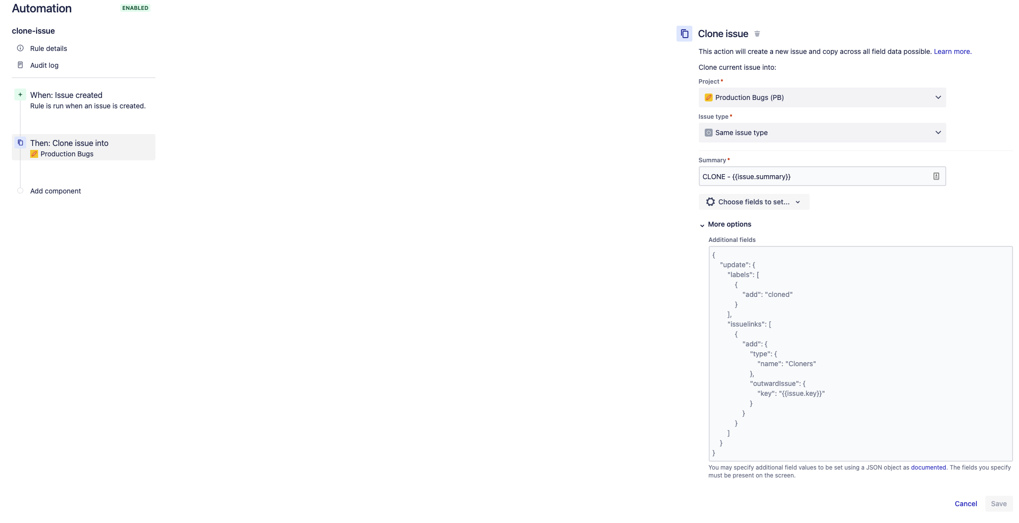 Clone Issue Using Jira Automation