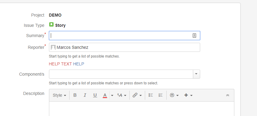Setting field help text using scriptrunner behavi...