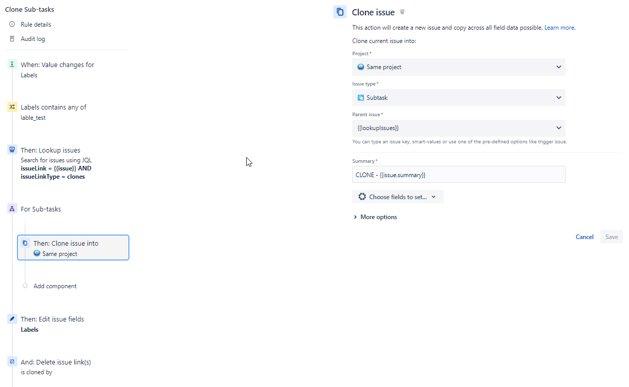 Cloning an epic and including its child issues