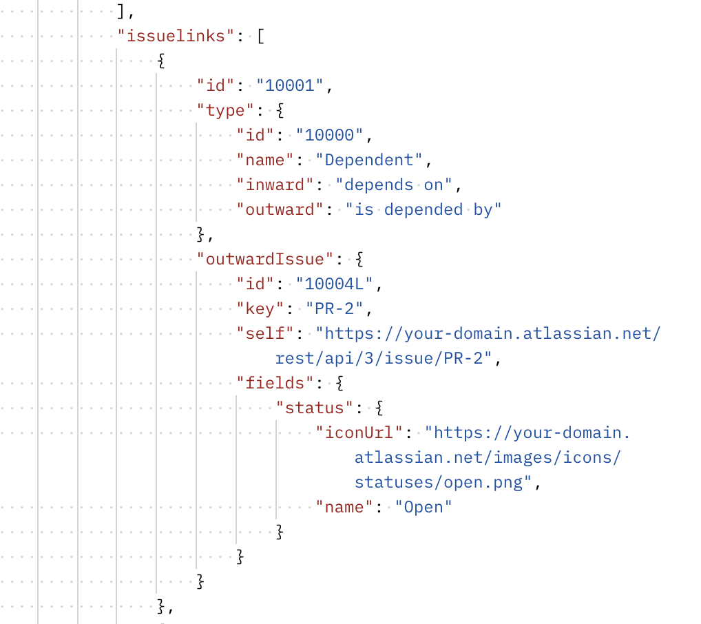 Adding issue link type to request body when creati...