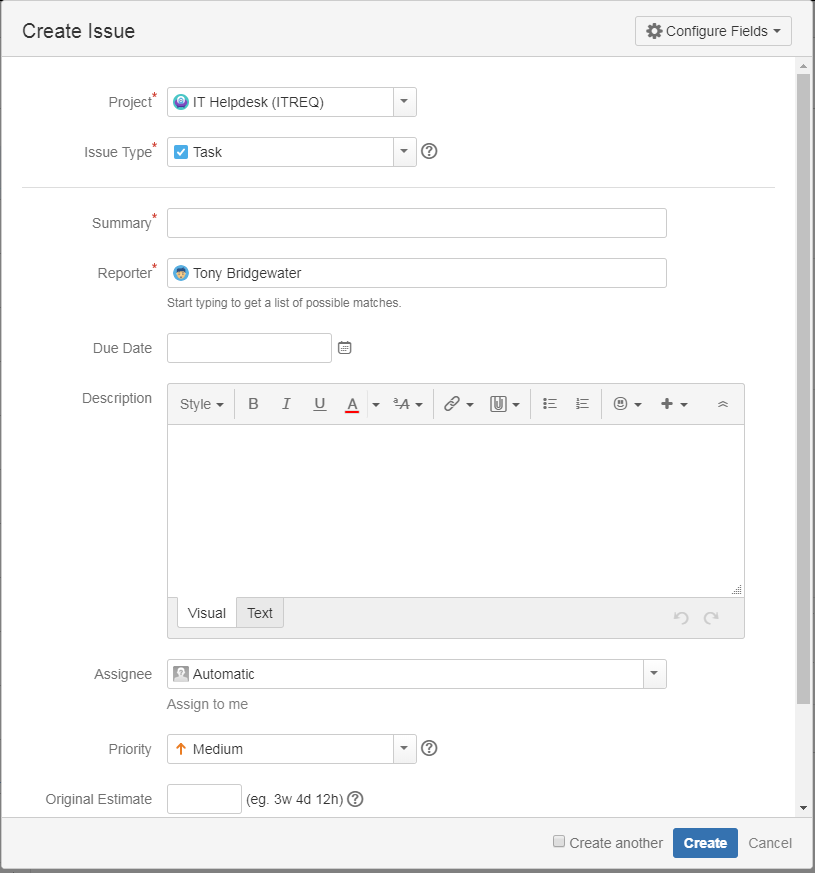 Solved: Help creating a link to create a new issue in Jira