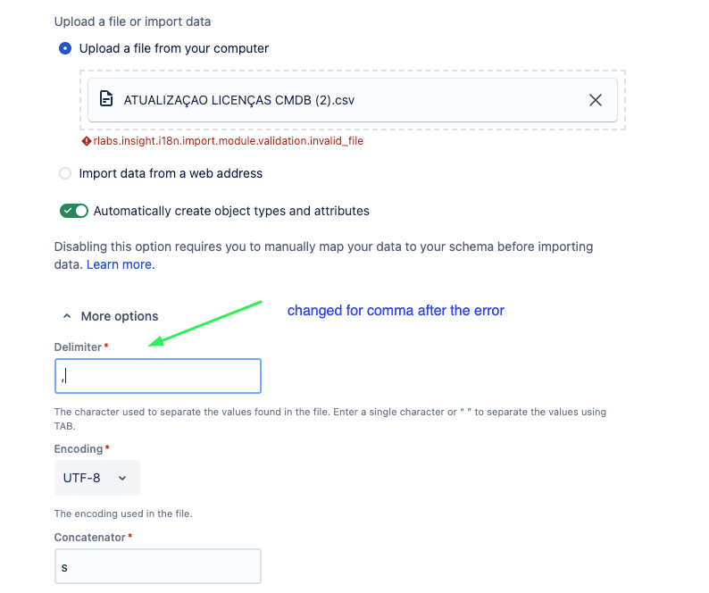 Several Errors At Csv Import Assets