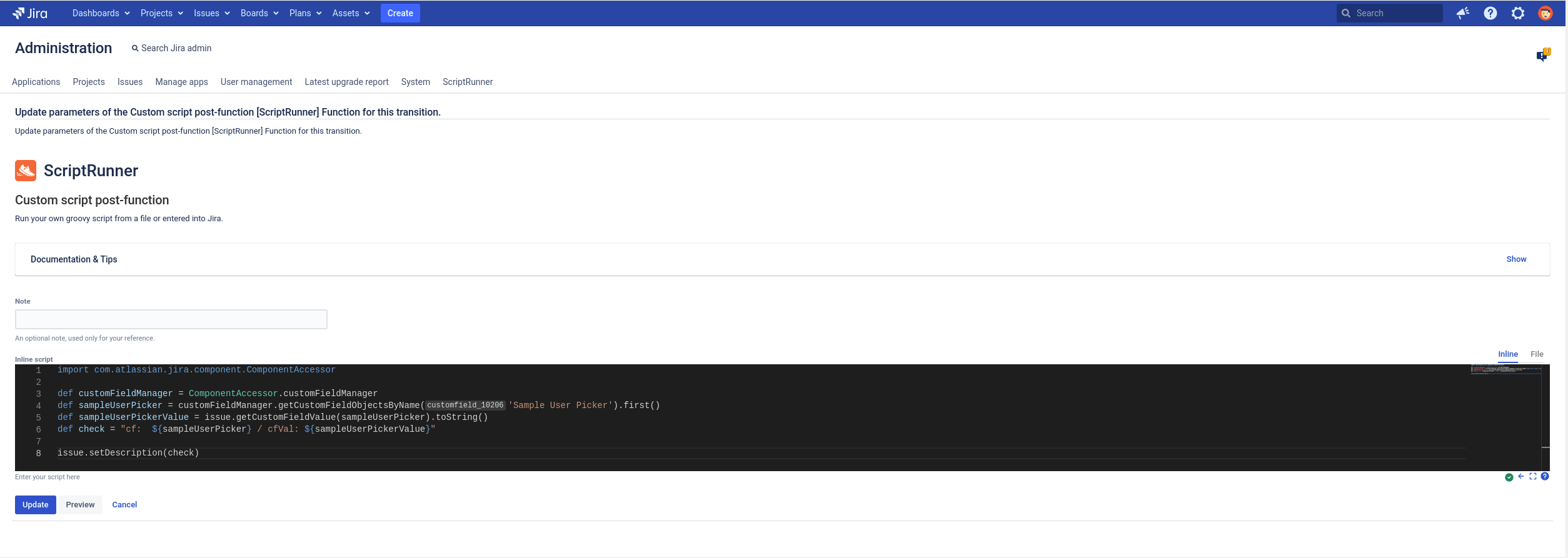Scriptrunner Get Value Of A Custom Field User P 
