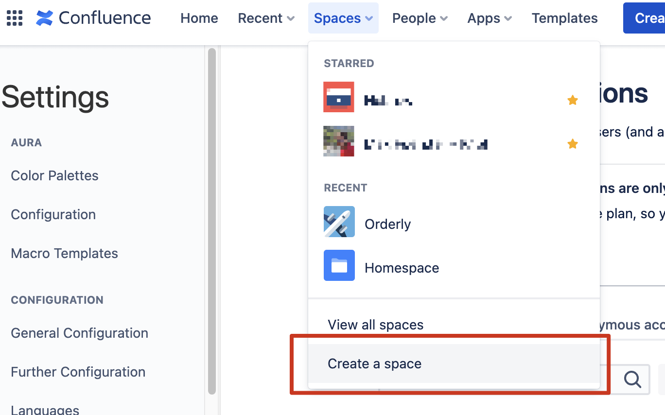 Solved: Unable to create New Space - Confluence Free Plan