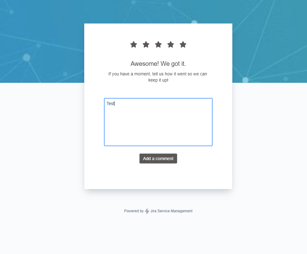 Comments for Customer Satisfaction Survey
