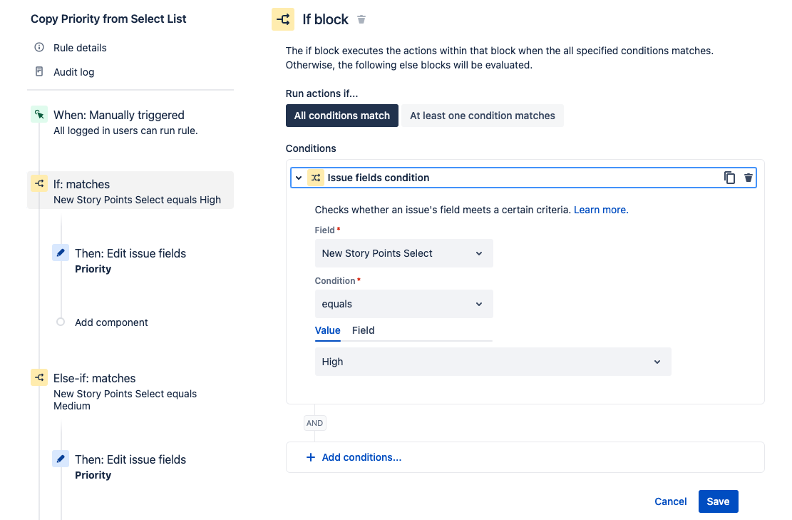 Automation copy value from a custom field
