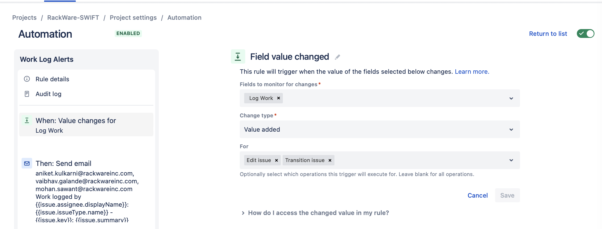Solved Automation For Work Log Not Working A Bug