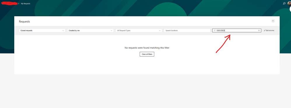IT support centre, My requests, Filter requests, S...
