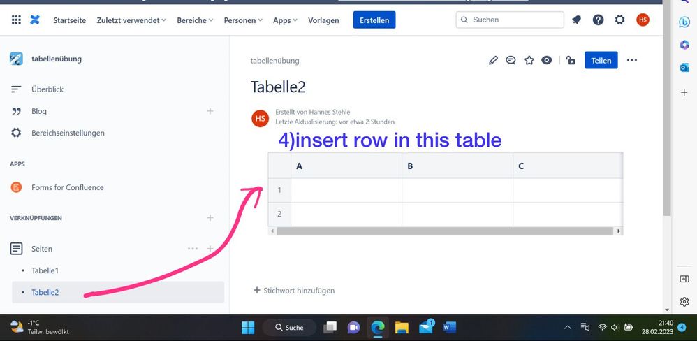 How to move a row of a table to another one?