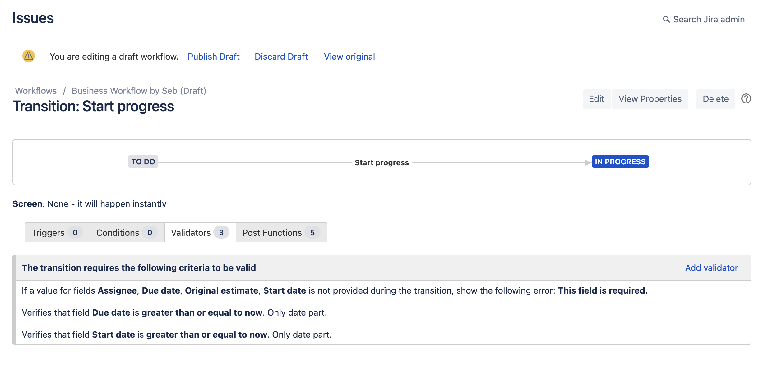 Validators Not Working When Doing Transition Using