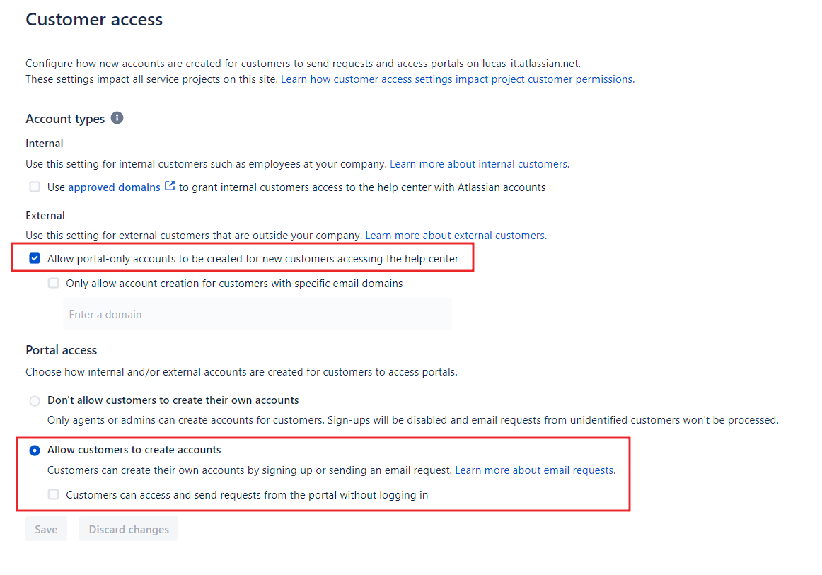 External domains need to be allowed to create emai...