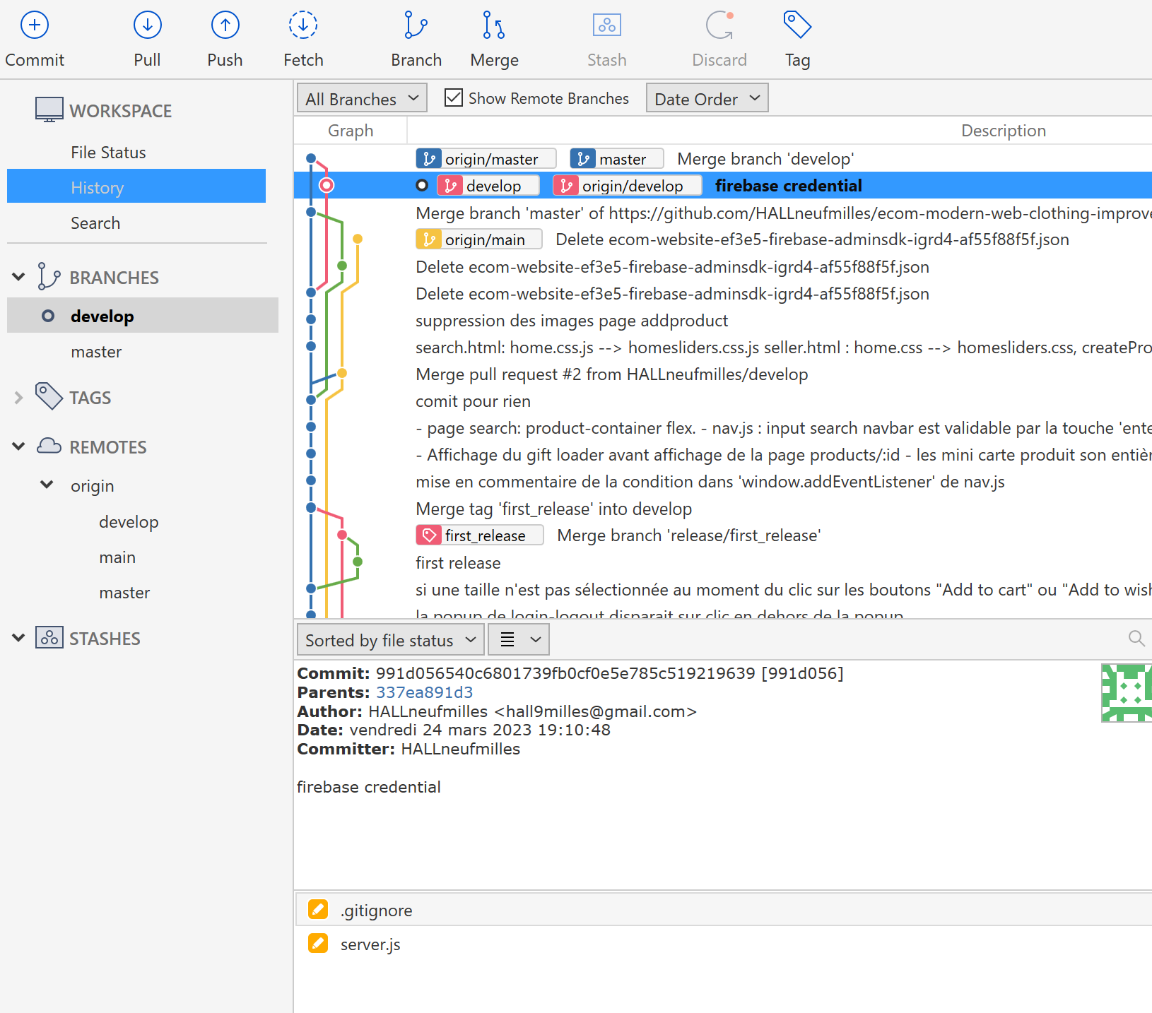 git flow - how to put the main branch at the same ...