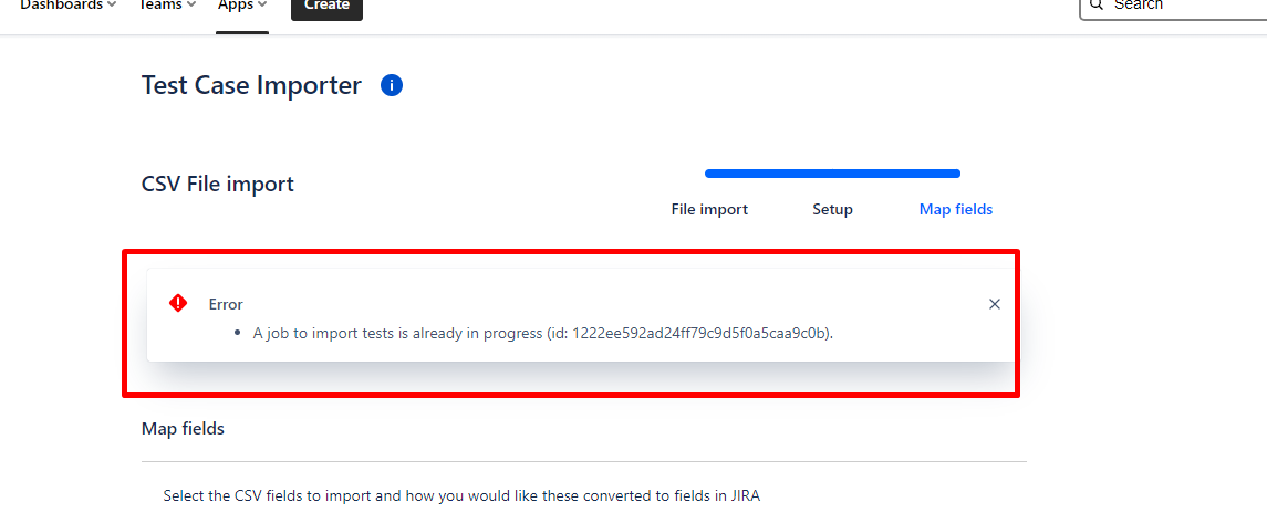 How to abort import test case on xray test case im...
