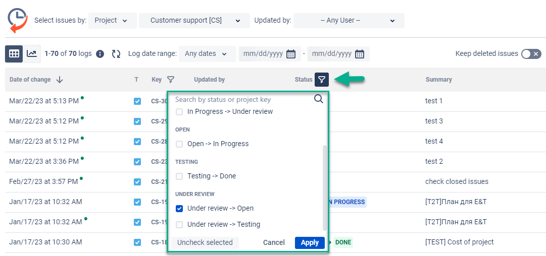 How to track status changes in Jira? - Atlassian Community
