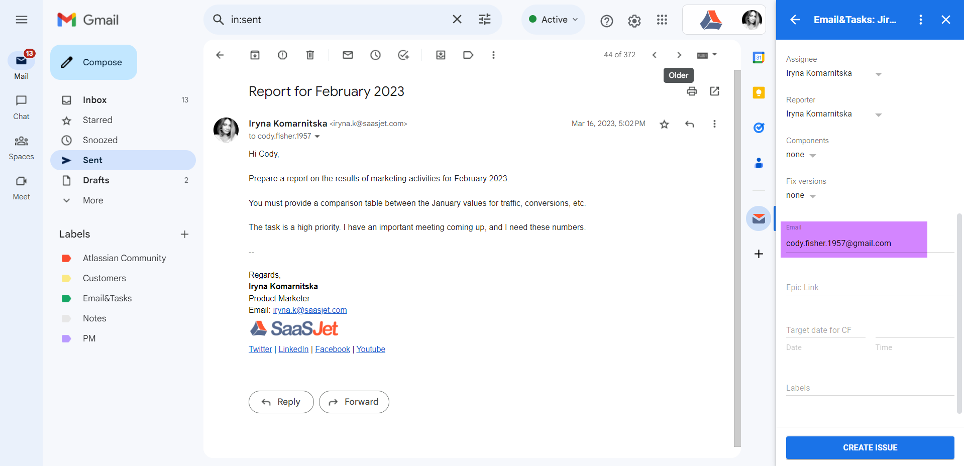 Jiraandgmail Integration Custom Fields Atlassian Community