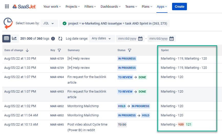 JQL - How to filter stories spilled over multiple ... JQL - How to filter stories spilled over multiple ...