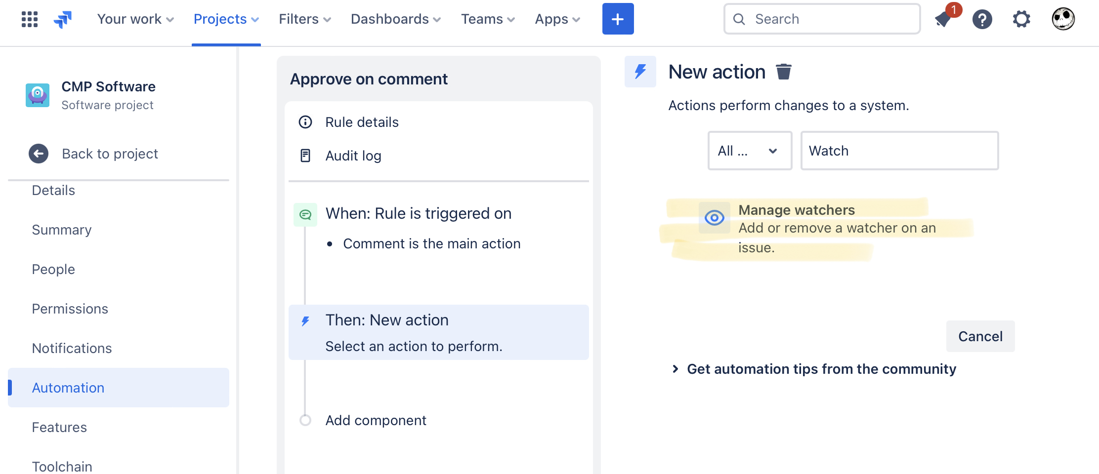 Solved: Automation to add watcher