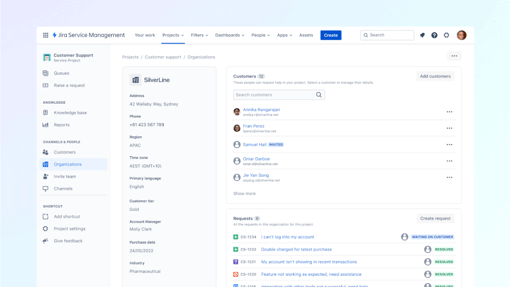 Introducing customer service management features in Jira Service Management