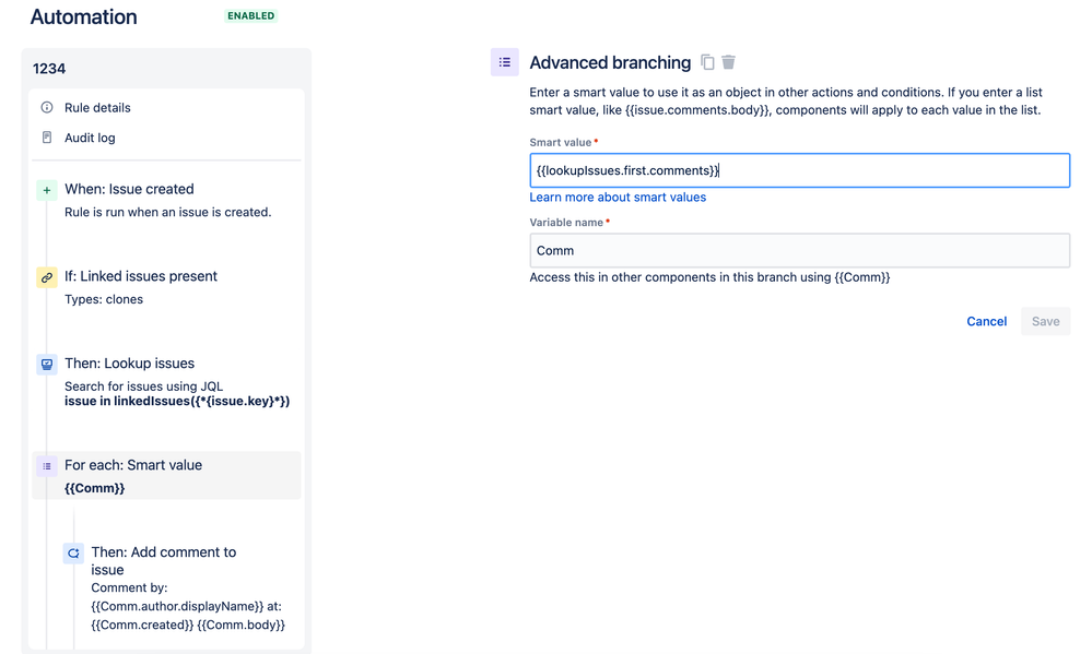 Copying comments from a linked issue