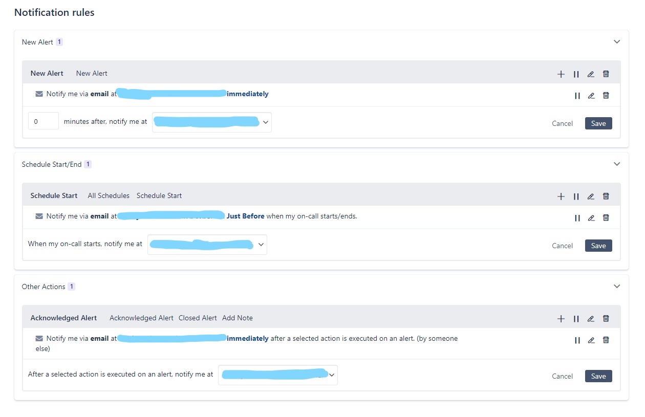 Unable to modify notification alerts in Opsgenie e...
