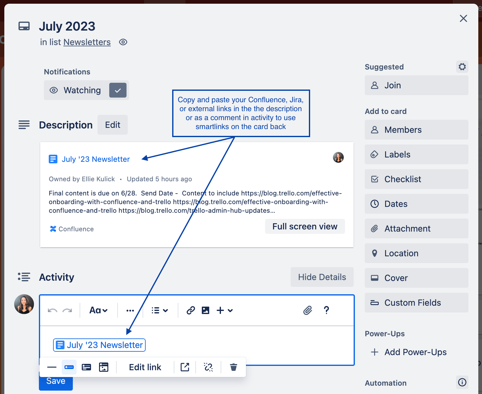 Powering Up Card Back Attachments And Jira And Confluence Power Ups Update